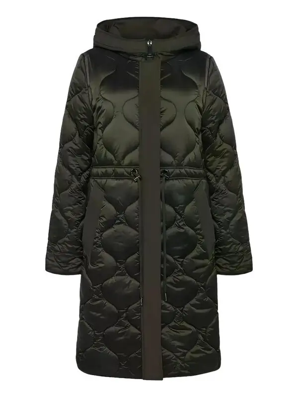 BETTY BARCLAY Quilted Hooded Coat - Green