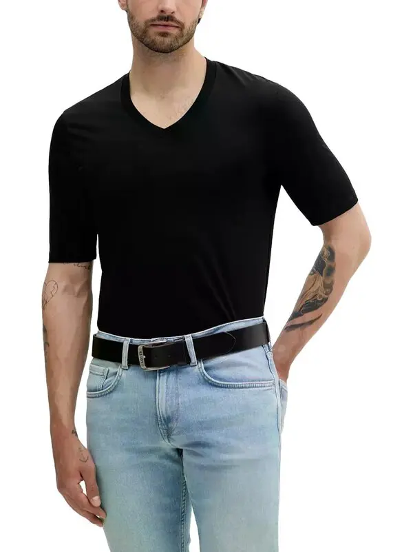 Armani Exchange Logo-print V-neck T-shirt - Black