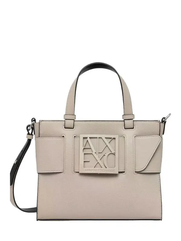 Armani Exchange Logo-plaque Tote Bag - White