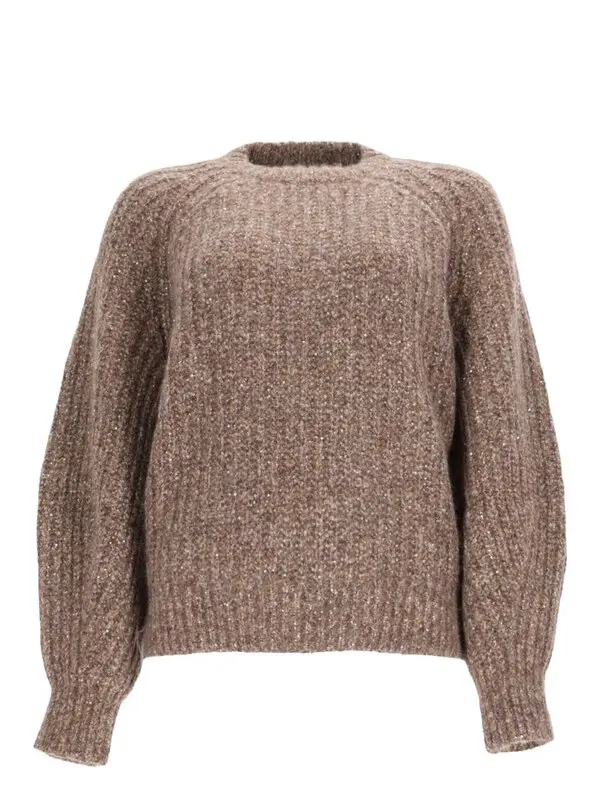 Brunello Cucinelli Maglia In Misto Cashmere E Seta - Cream