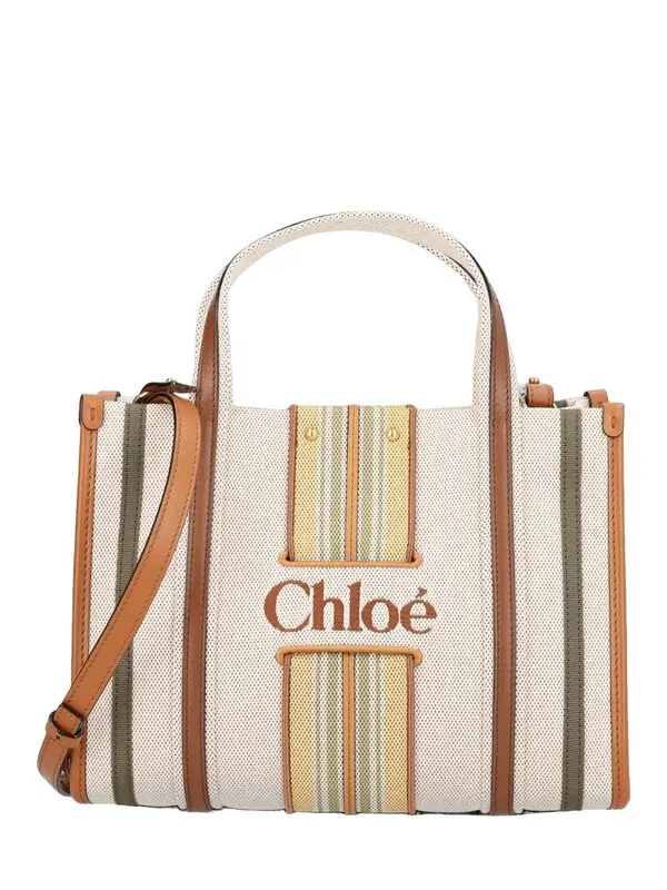 Chloé Borsa Tote Woody Loop - Cream