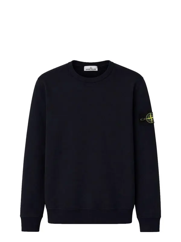 Stone Island Felpa Con Patch Logo - Blue