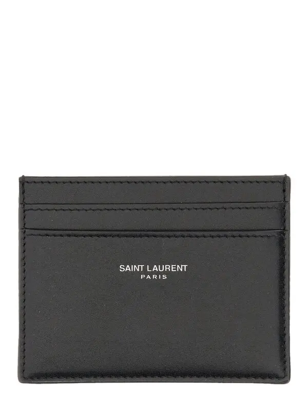 Saint Laurent Portacarte In Pelle - Black