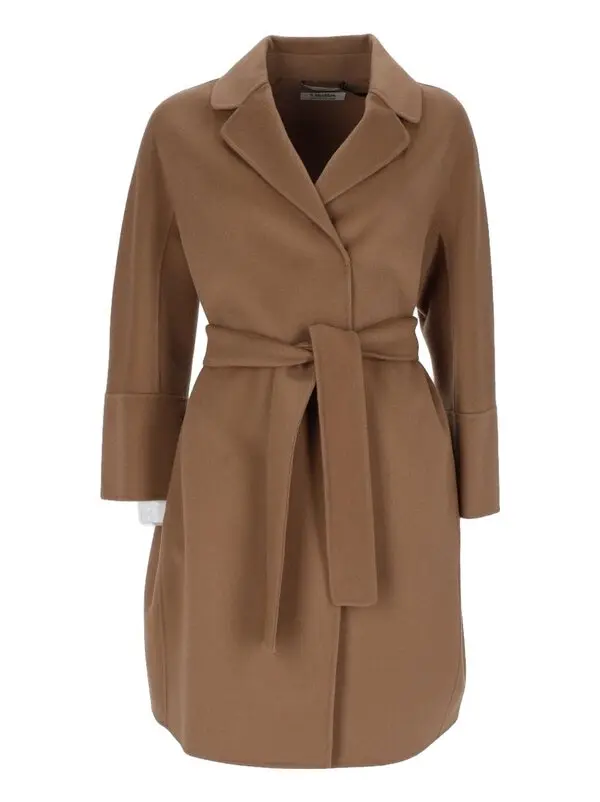Max Mara Cappotto Corto In Lana Double - Cream