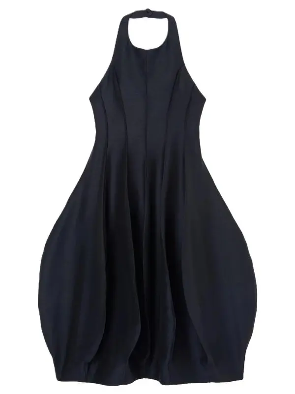 RÓHE Open Back Tulip Dress - Black