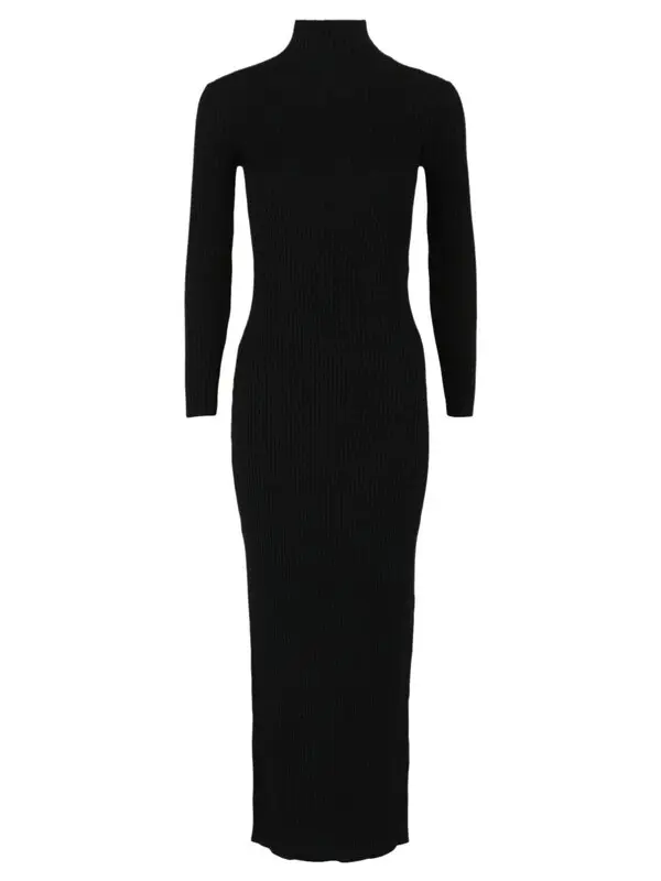 Balenciaga Fitted Wool Blend Dress - Black