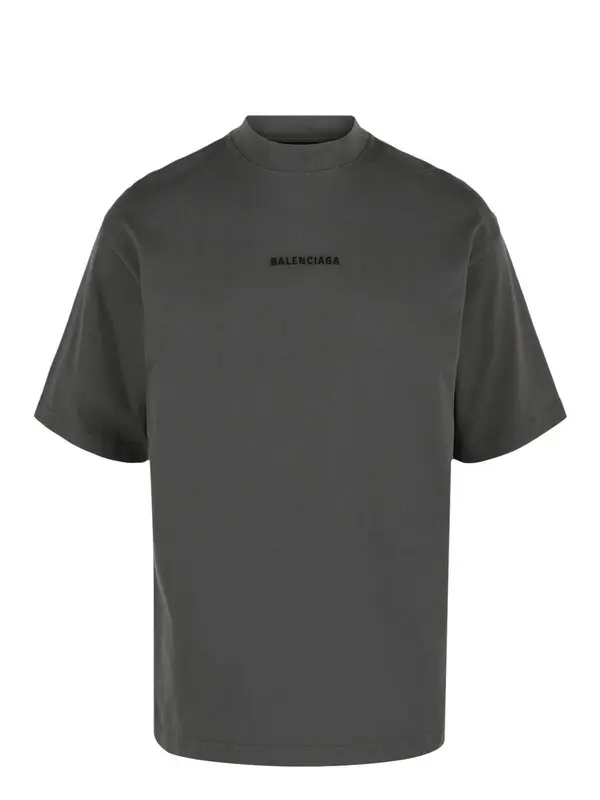 Balenciaga Embroidered Logo T-shirt 'smoked Grey - Black