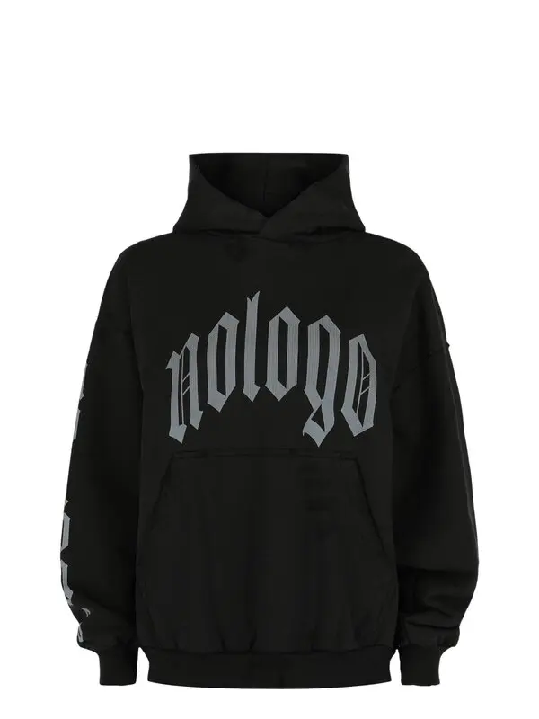 Balenciaga No Logo Distressed Hoodie 'washed Grey - Black