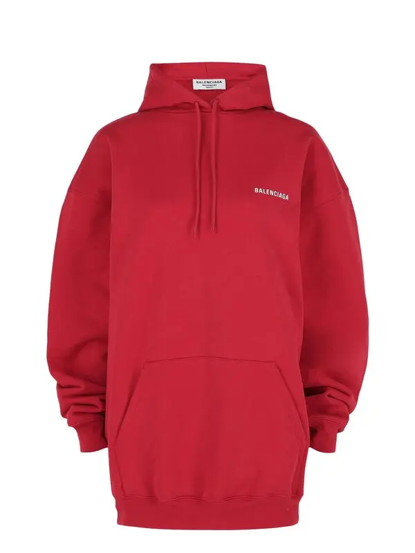 Balenciaga Medium Fit Logo Hoodie 'raspberry White - Red
