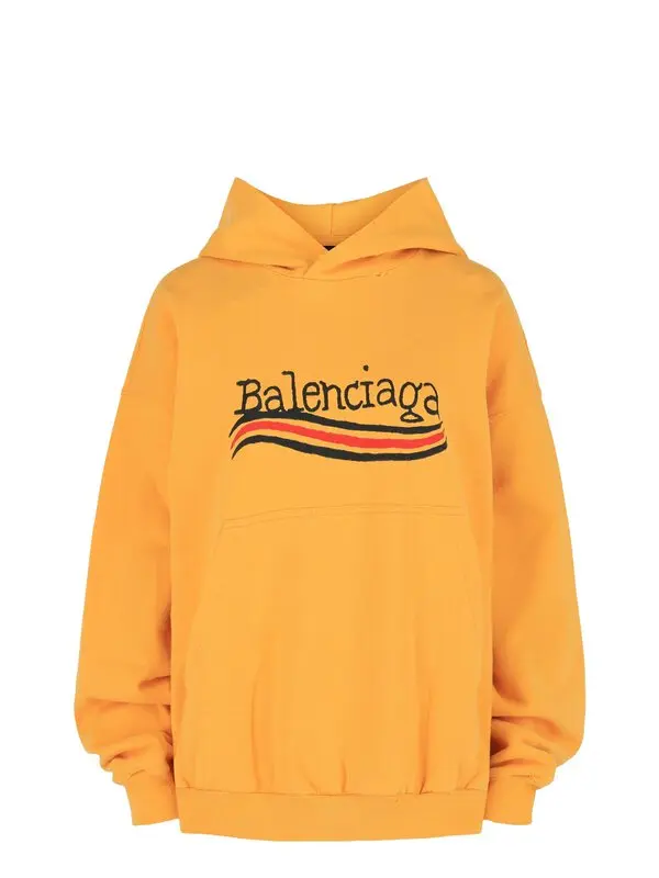 Balenciaga Hand Drawn Political Campaign Logo Hoodie Black Red - Yellow
