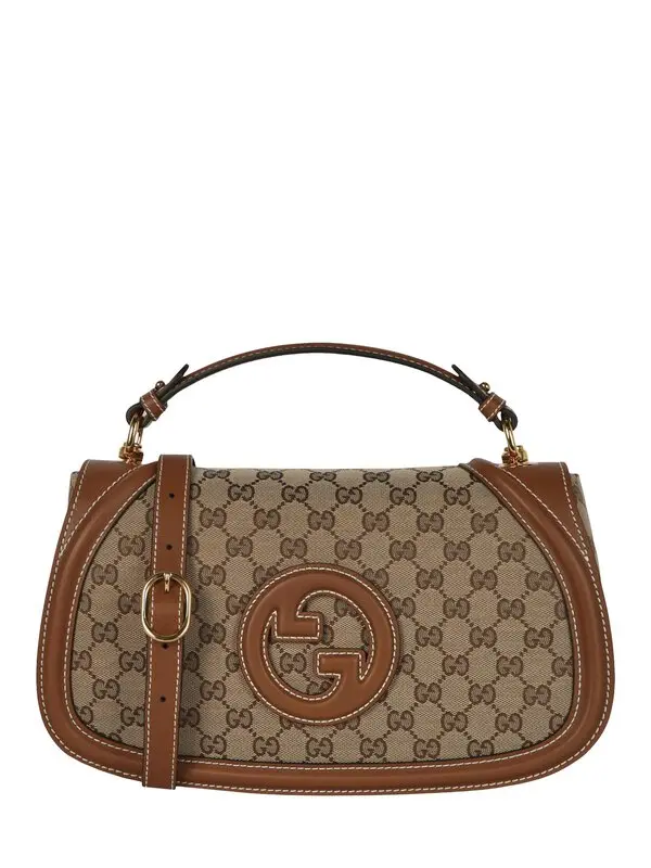 Gucci Blondie Medium Top Handle Bag 'beige Ebony Sundial - Brown