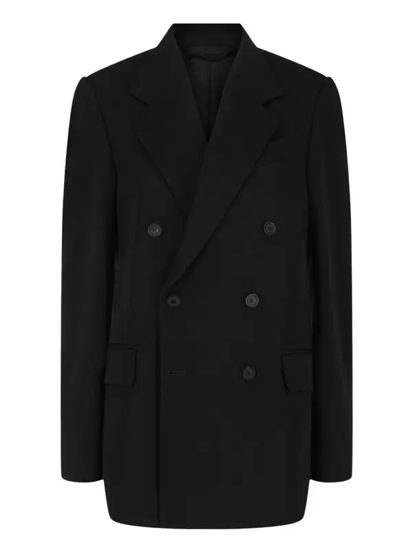 Balenciaga Double-breasted Wool Blazer - Black