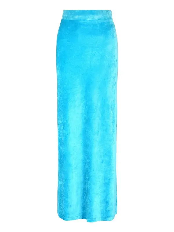Balenciaga High-rise Velvet Maxi Skirt 'azure - Blue