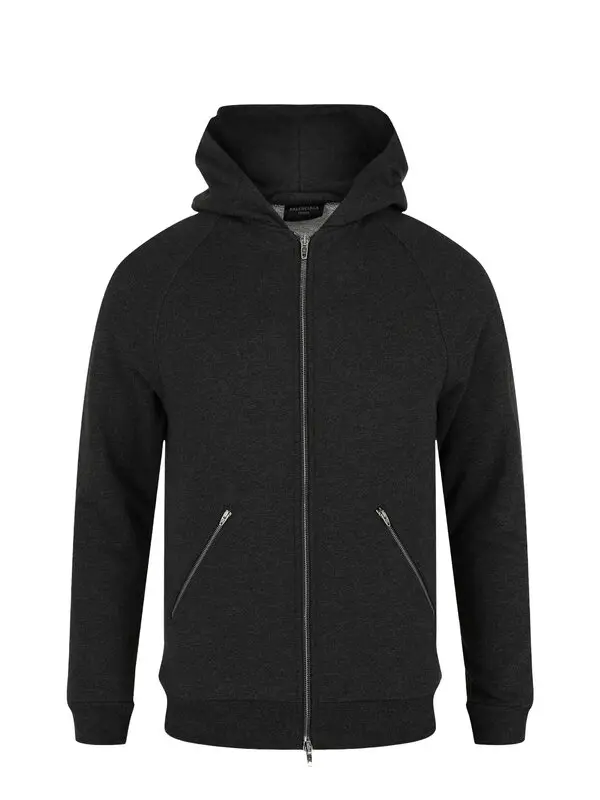 Balenciaga Inflatable Zip-up Hoodie 'dark Heather Grey - Black