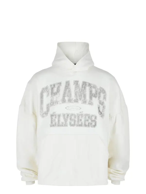 Balenciaga Champs-élysées Logo Pullover Hoodie 'off - White