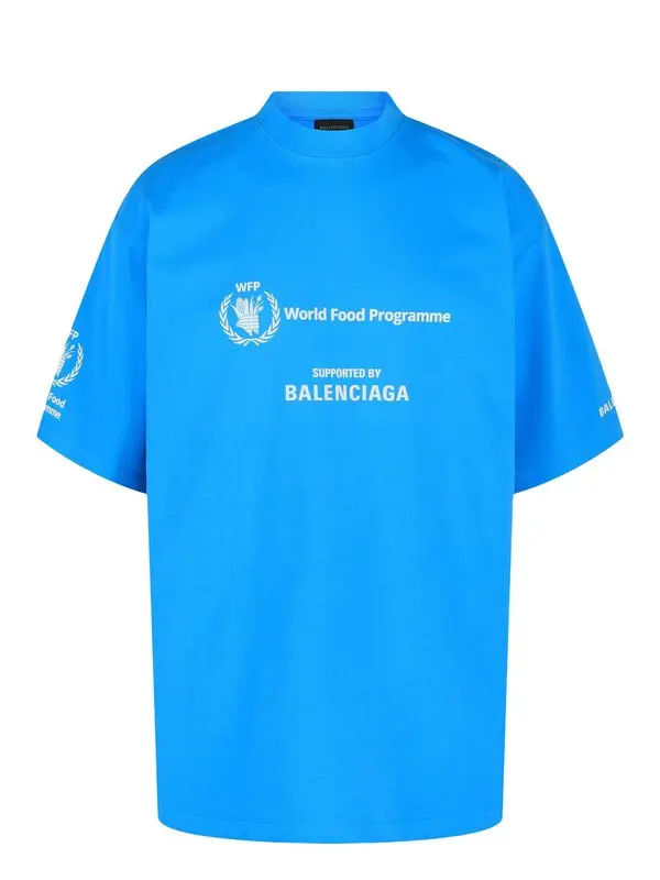 Balenciaga World Food Programme Graphic T-shirt 'azure White - Blue