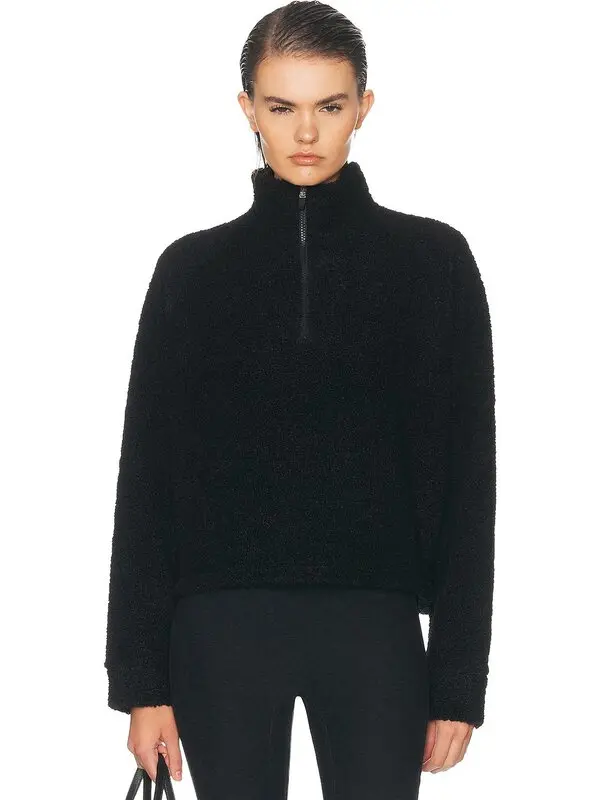 Year Of Ours Lucia Half Zip Fleece Pullover - Black