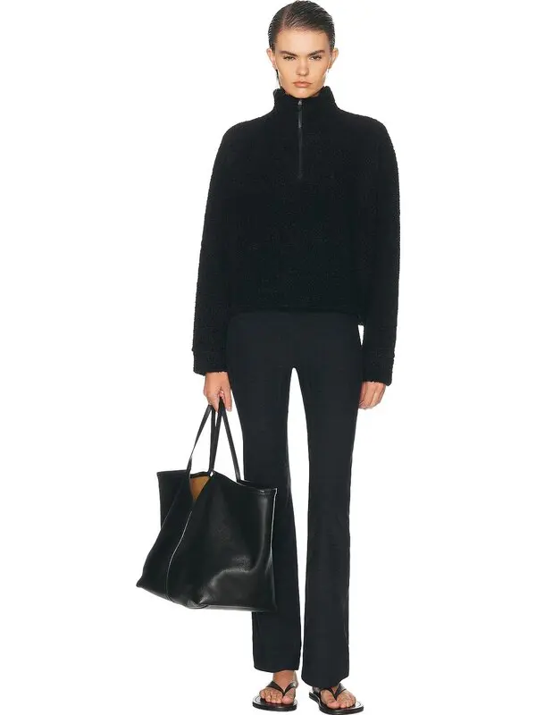 Year Of Ours Lucia Half Zip Fleece Pullover - Black