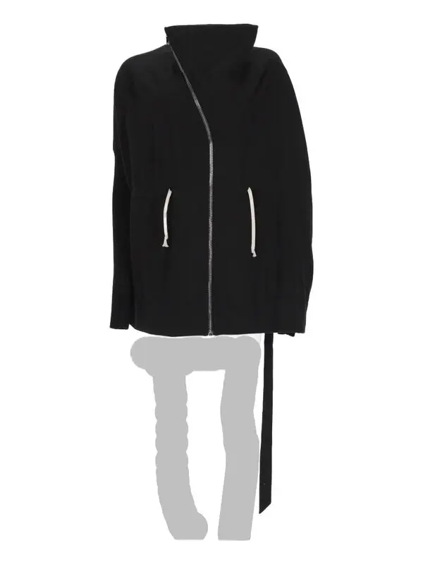 Rick Owens Giacca Mountain Con Zip Asimmetrica - Black