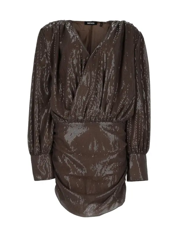 ROTATE BY BIRGER CHRISTENSEN Mini Abito Con Paillettes - Brown