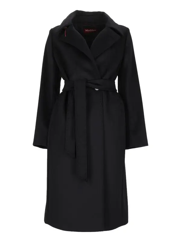 Max Mara Cappotto A Vestaglia In Lana - Black