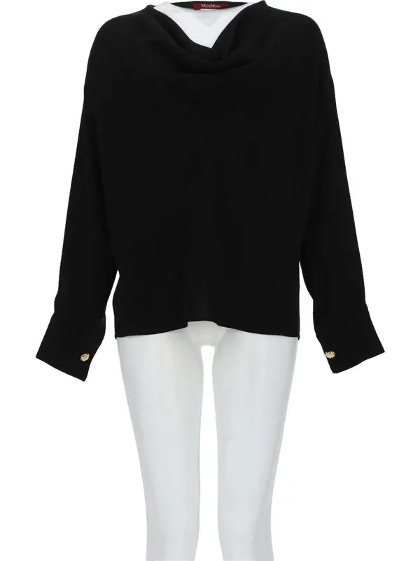 Max Mara Blusa In Cady Tecnico Leggero - Black