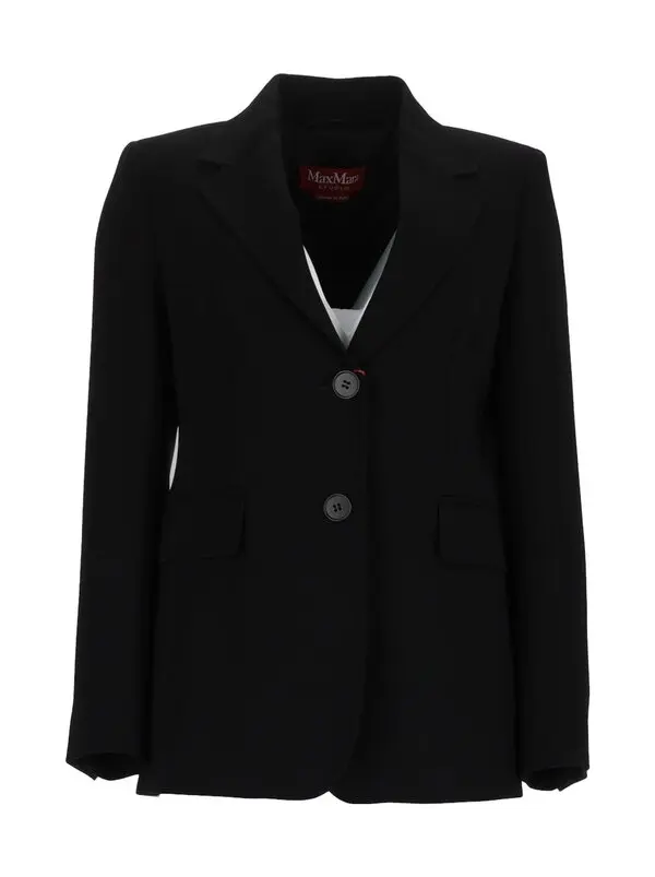Max Mara Blazer Monopetto In Cady - Black