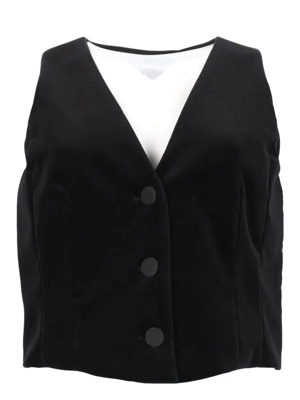 Max Mara Gilet In Velluto Liscio - Black