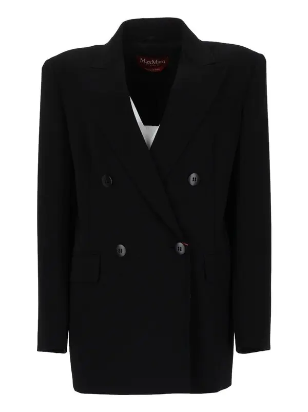 Max Mara Giacca Doppiopetto In Cady - Black