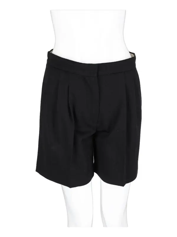 Max Mara Shorts In Drap Di Lana - Black