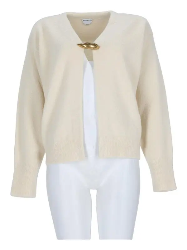 Bottega Veneta Cardigan In Cashmere - Cream