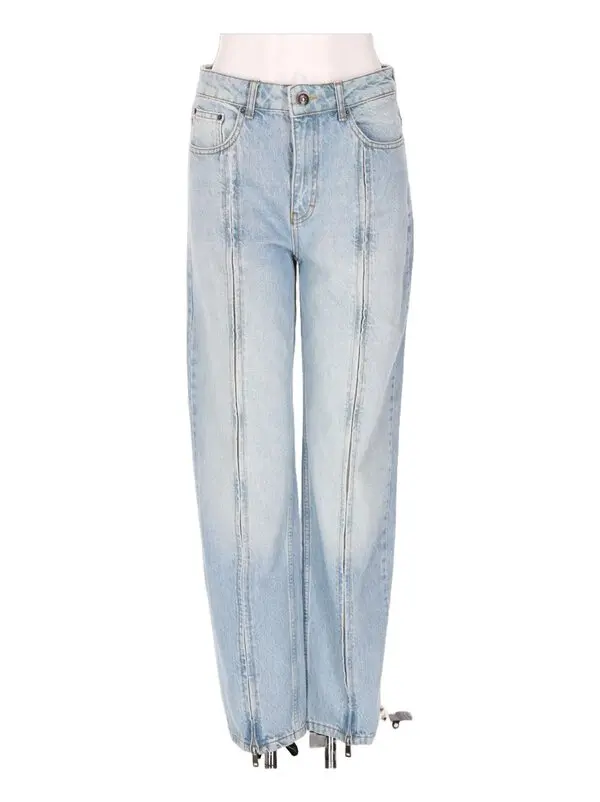 ROTATE BY BIRGER CHRISTENSEN Jeans Dritto In Denim Con Zip - Blue