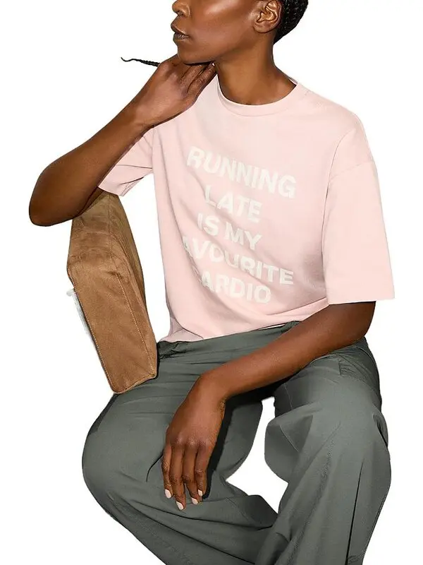 Max & Co. Mcoparaggi Cotton Slogan Tee - Powder