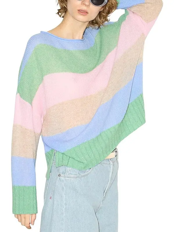 Max & Co. Stampa Stripe Oversized Sweater - Green