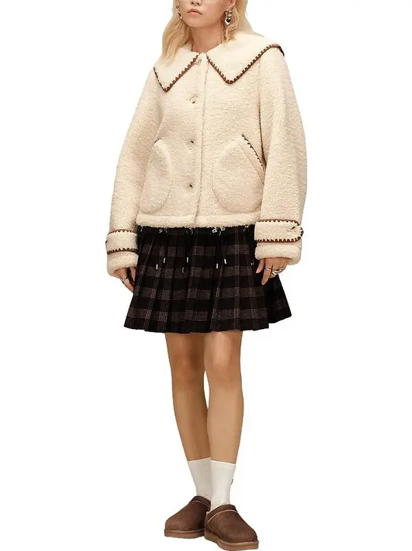 UGG Nikia Fleece Collared Jacket - Cream