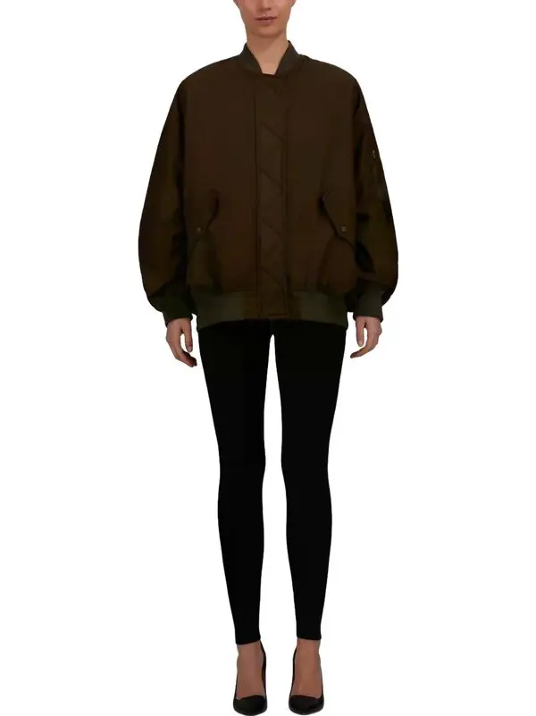 Herno Padded Gabardine Bomber Jacket - Brown