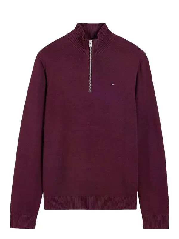 Tommy Hilfiger Quarter-zip Knitted Sweater - Red