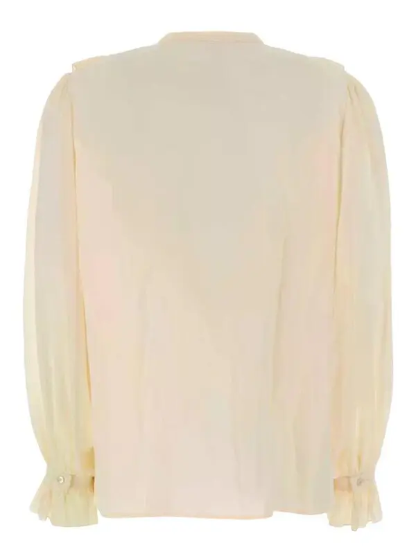 Chloé Ruffled Silk Shirt - Neutrals