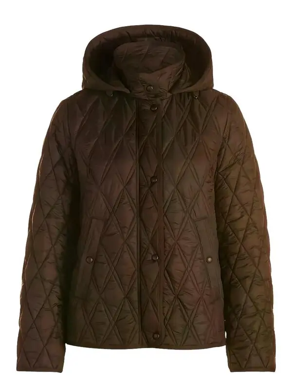 BETTY BARCLAY Quilted Hooded Jacket - Brown