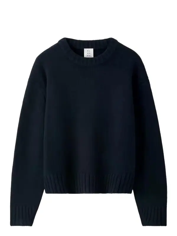 Almada Label Cru Crew-neck Drop-shoulder Sweater - Blue