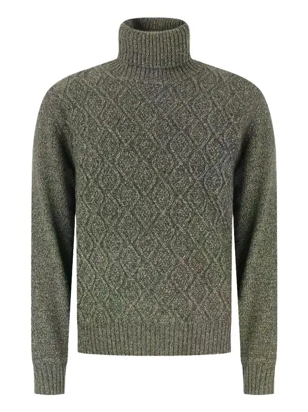 PANICALE Diamond-knit Roll-neck Sweater - Green