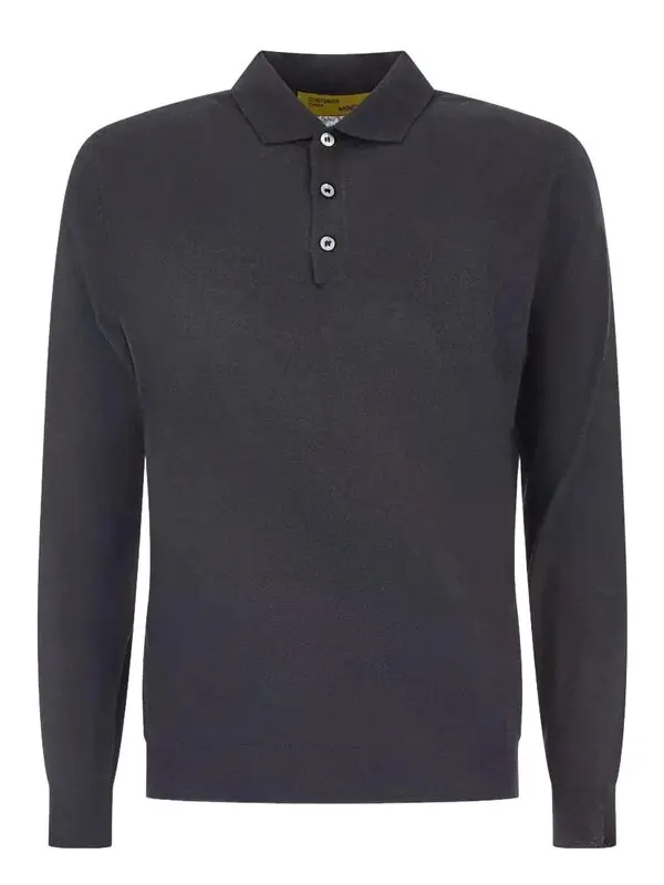 CUSTOMER LOVERS Long-sleeve Polo Shirt - Grey