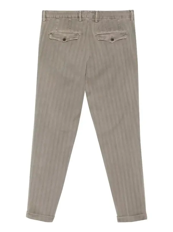 MYTHS Herringbone-pattern Pleated Trousers - Neutrals