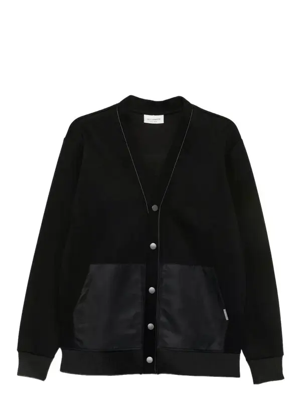 YES LONDON Contrast-panel Press-stud Cardigan - Black