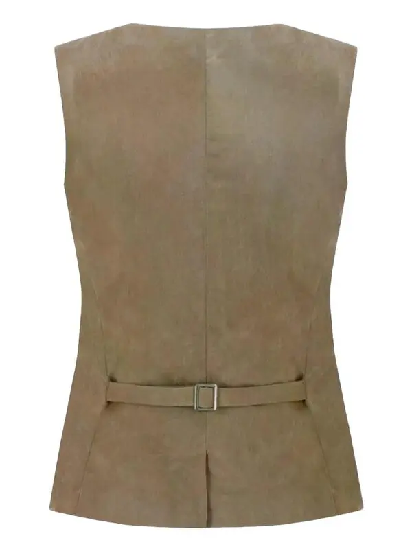 AMOMENTO Stripe-pattern Waistcoat - Neutrals