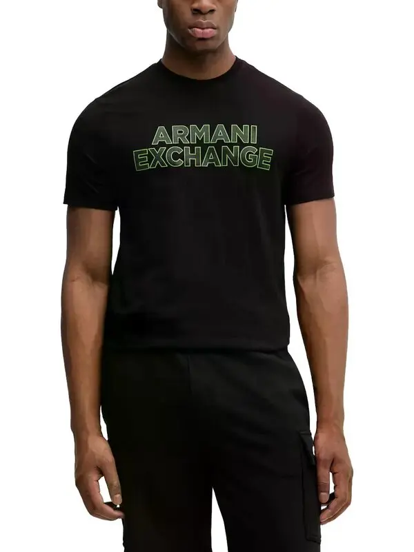 Armani Exchange Logo-print Slim-fit T-shirt - Black