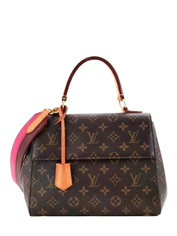 LOUIS VUITTON Cluny Top Handle Bag Monogram Canvas Bb Satchel - Brown