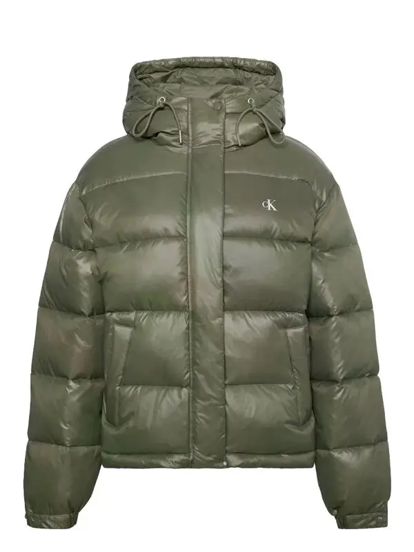 Calvin Klein Quilted Hooded Puffer Jacket - Green