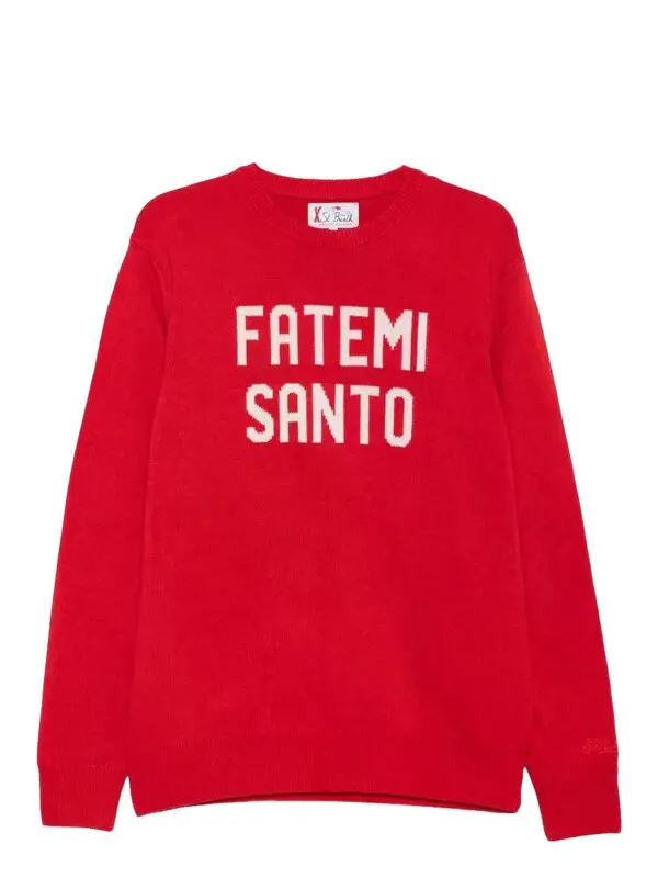 MC2 SAINT BARTH Heron Intarsia-knit Crew-neck Sweater - Red
