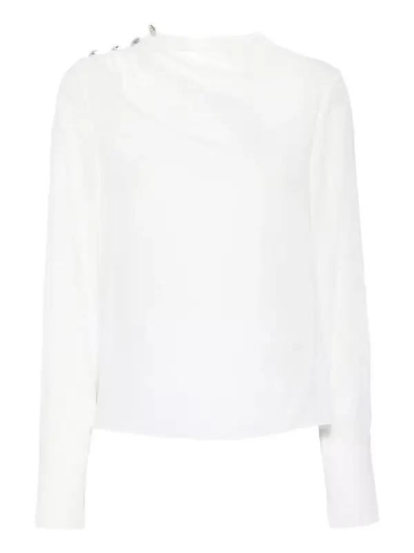 Patrizia Pepe Draped Button-detail Blouse - White
